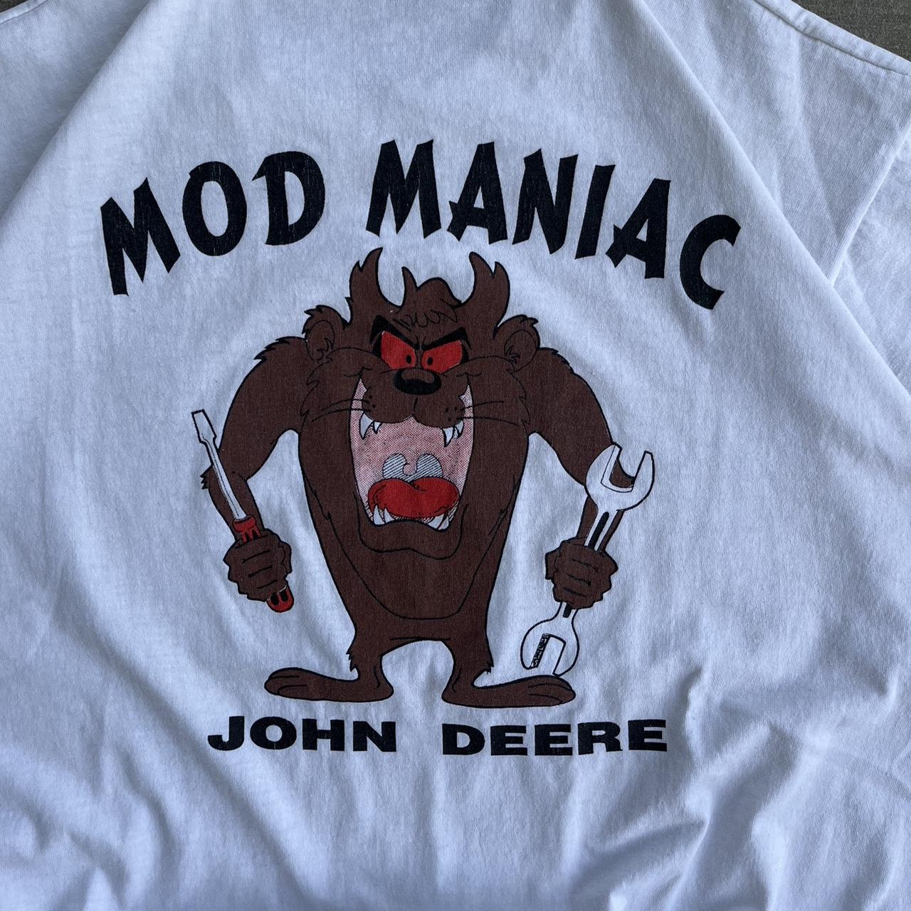 Vintage 90s Taz Mod Maniac White single stitch... - Depop