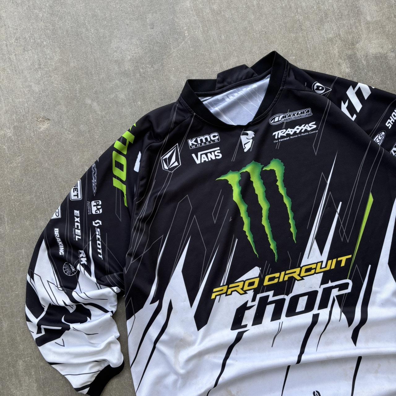 Vintage 2000s Monster Energy Thor Crazy AOP Moto... | Depop