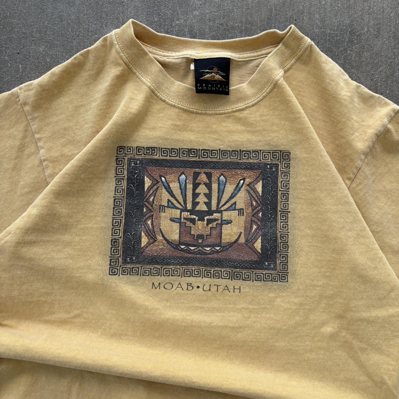 Vintage 2000s Yellow Moab Utah graphic tee small... | Depop