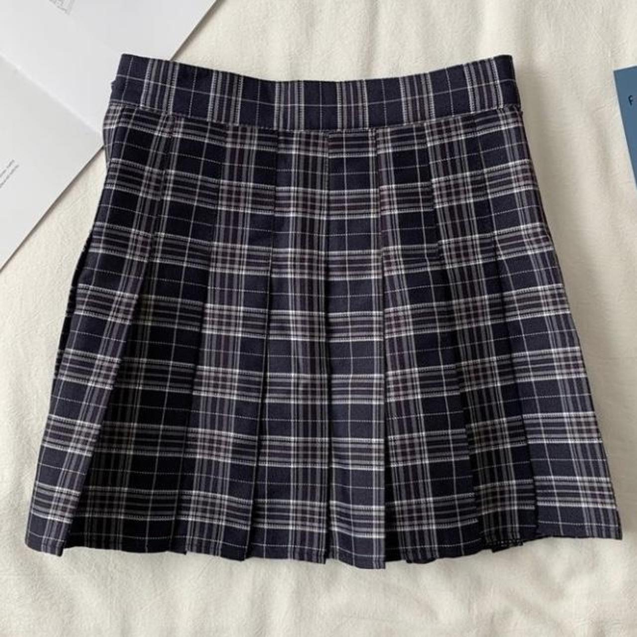 Yesstyle Navy Pleated Skirt w built in... - Depop