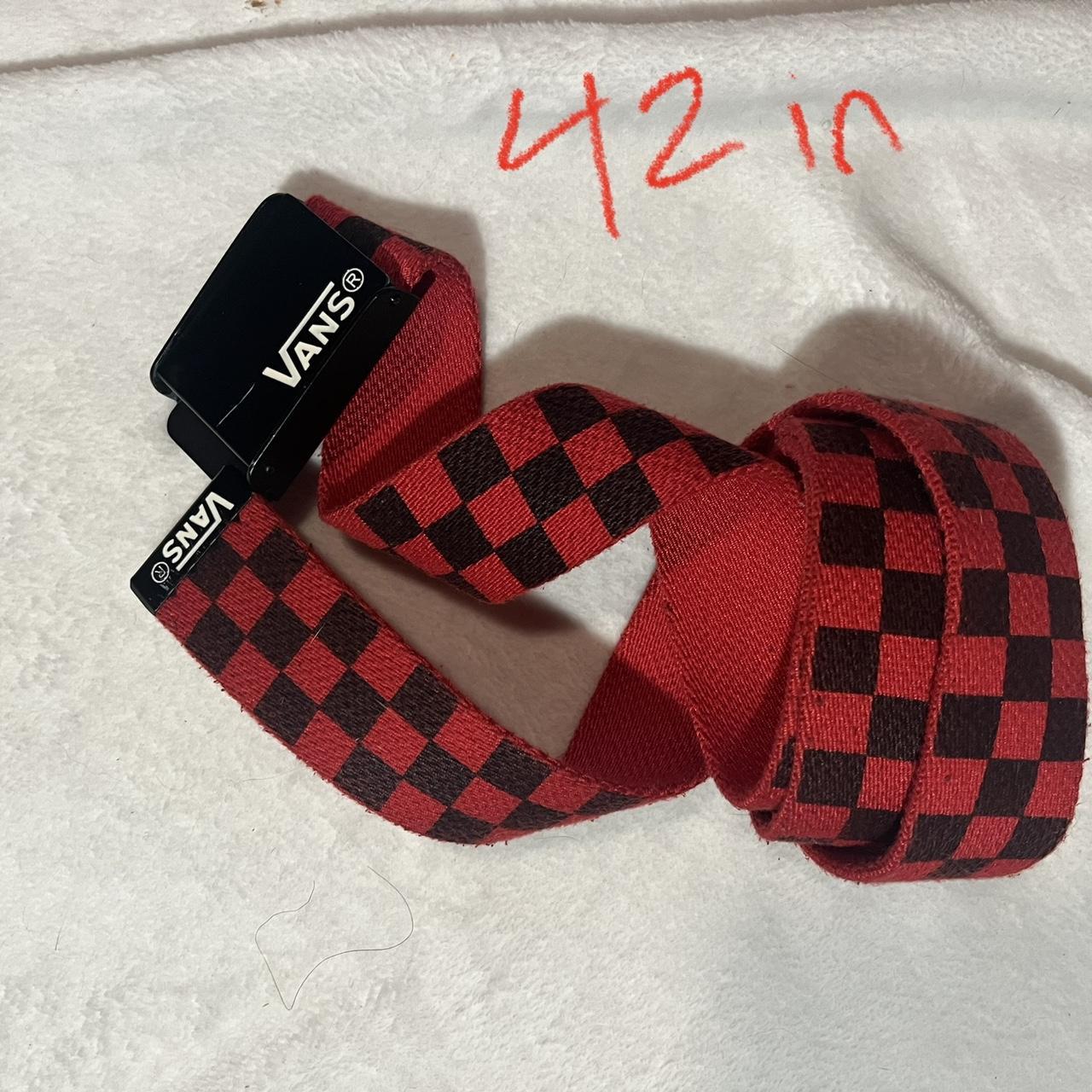 Sick Vans red checkered belt About 42... - Depop