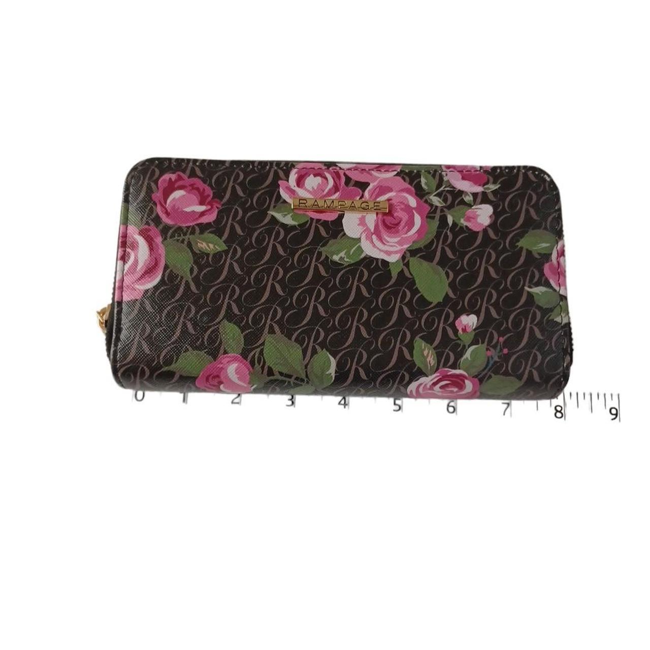 New Rampage Black and pink floral print wallet with... - Depop