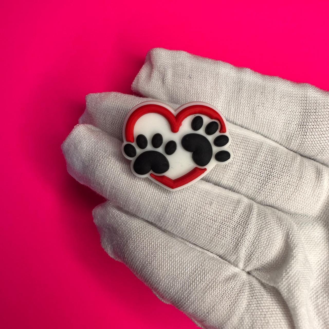 Red white paws fun charms for crocs croc charms - Depop