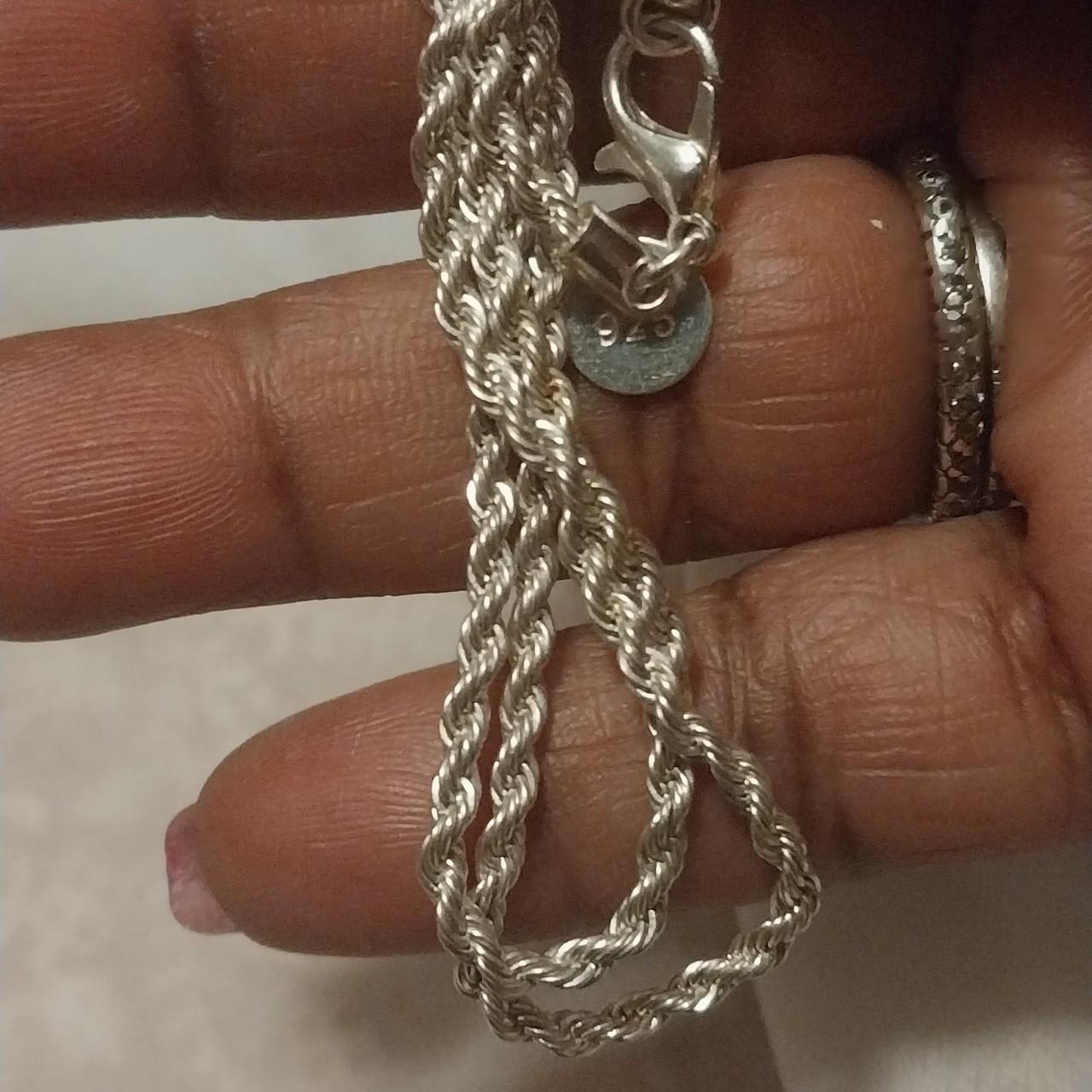 Sterling Silver 925 Rope Chain hypoallergenic 22inch... - Depop