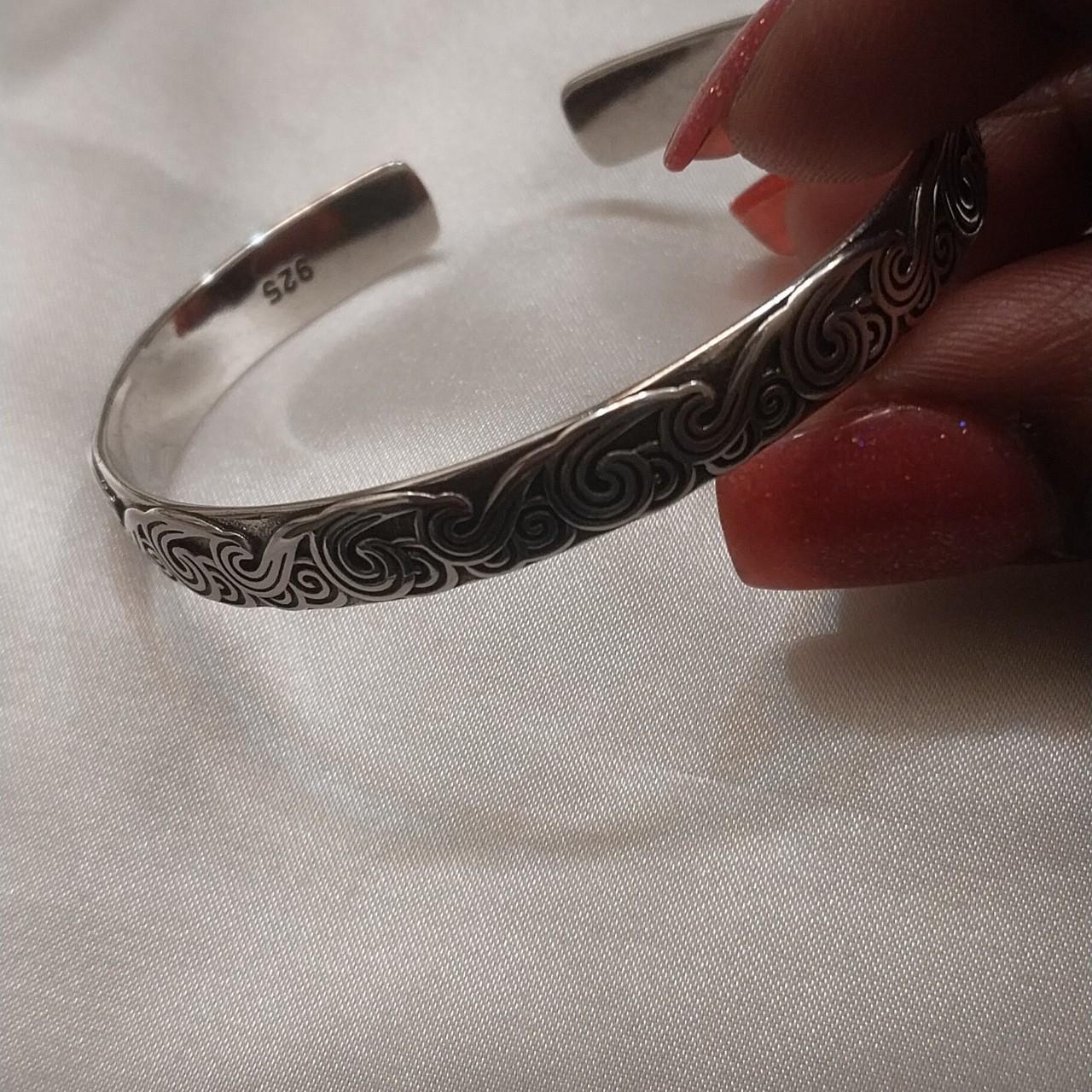 Sterling Silver 925 Vintage Bracelet for women #925... - Depop