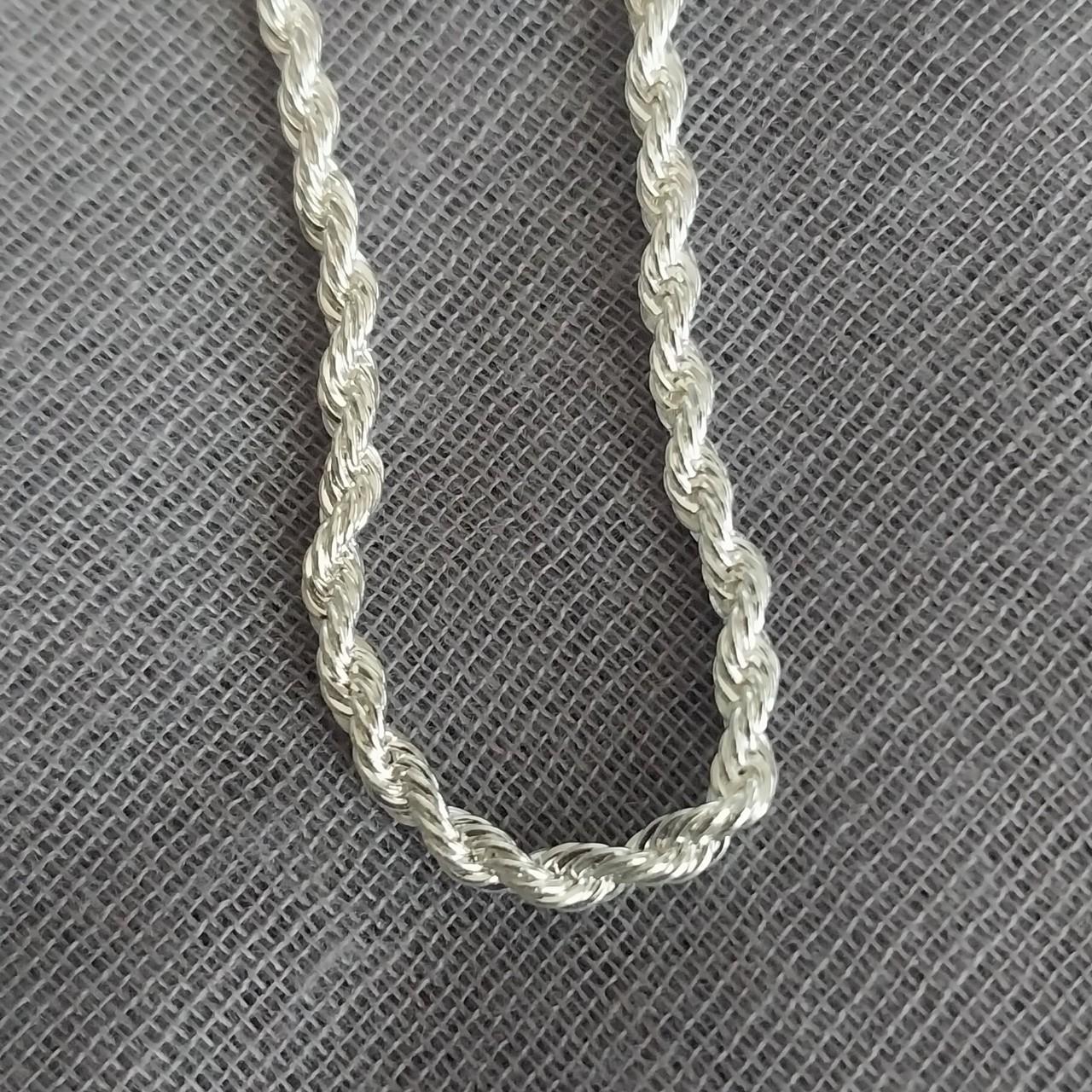 22 inch Sterling Silver 925 rope chain unisex... - Depop
