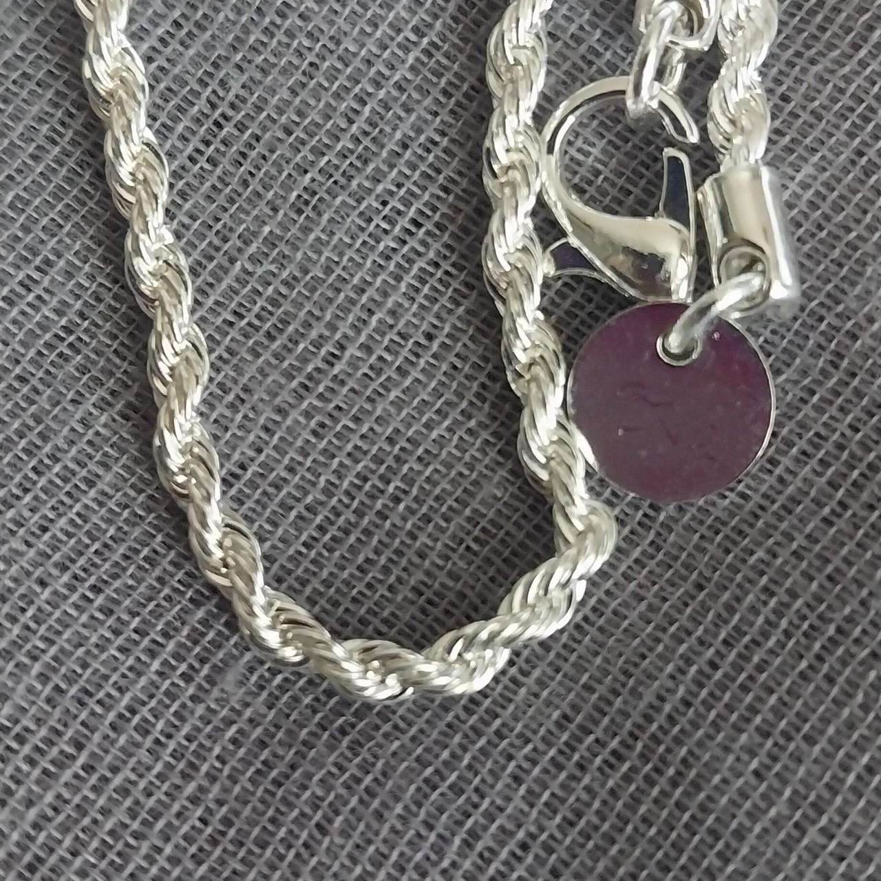 22 inch Sterling Silver 925 rope chain unisex... - Depop