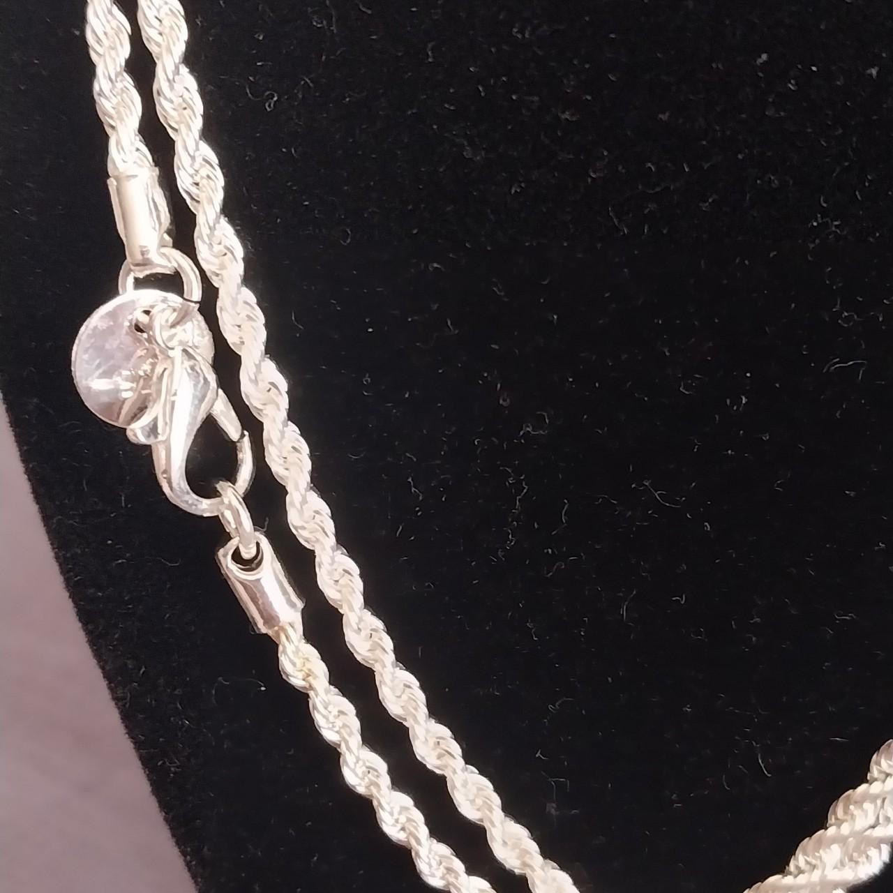 22 inch Sterling Silver 925 rope chain unisex... - Depop