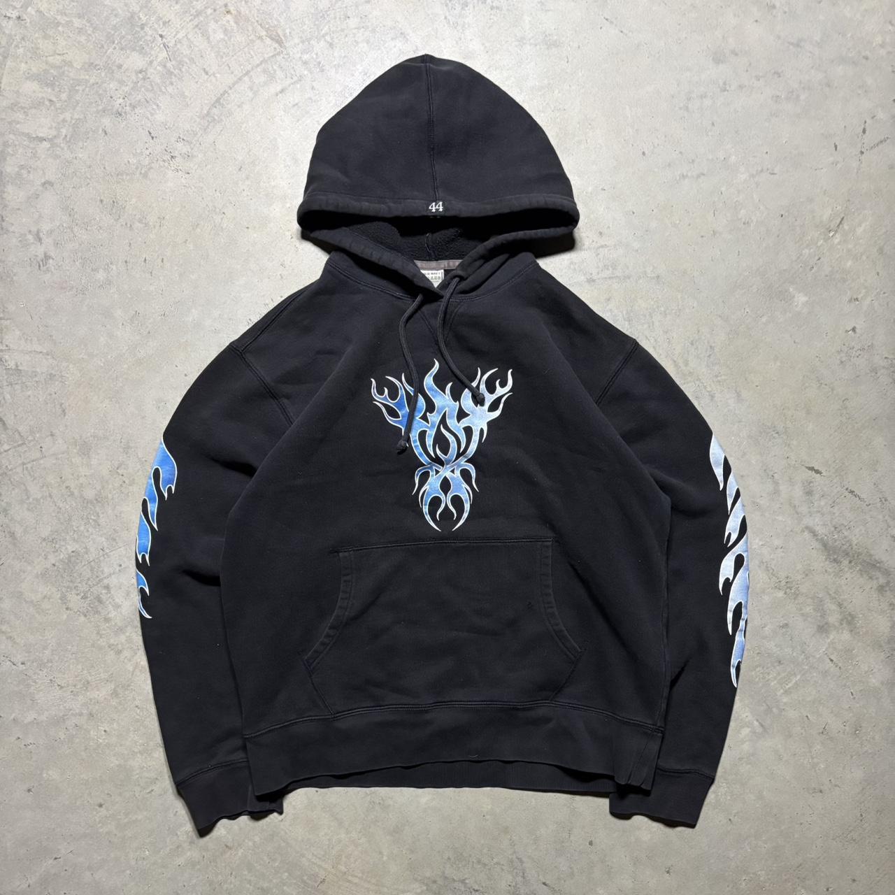 Vintage Y2K surf skate style flame hoodie Super... | Depop