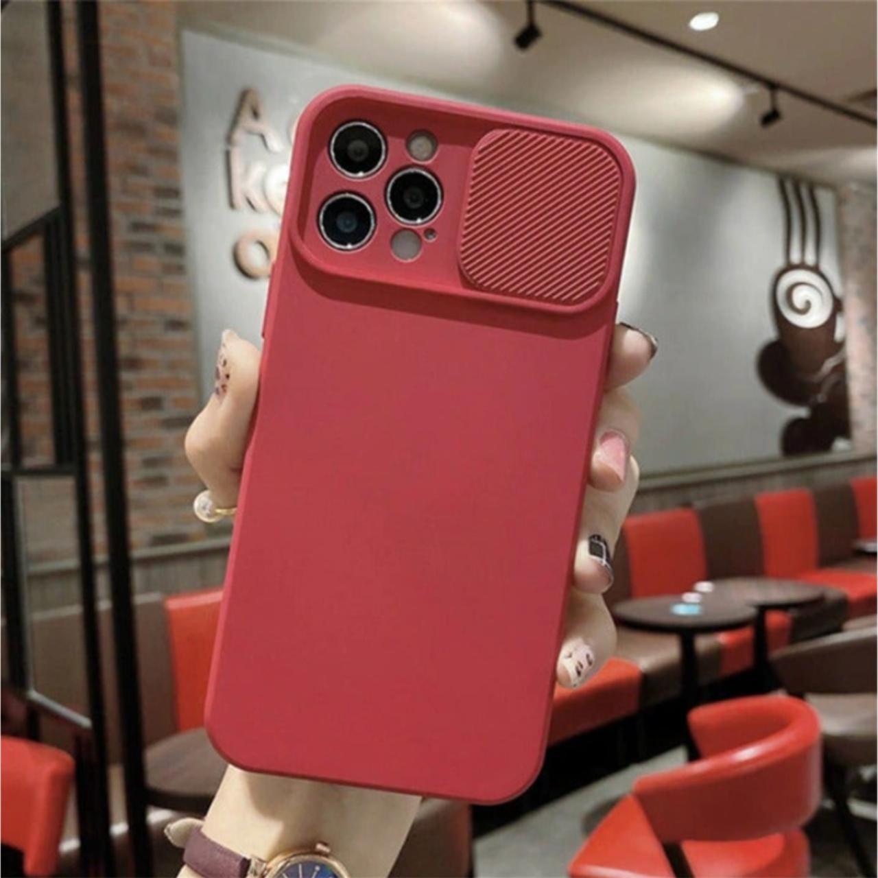 iPhone 14 Plus Dark Red Matte Camera Protection... - Depop