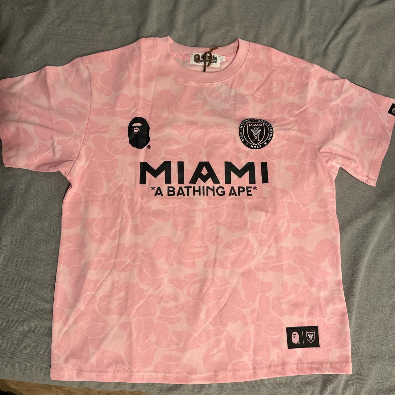 Inter Miami Jersey Bape Collaboration Pink Size... - Depop