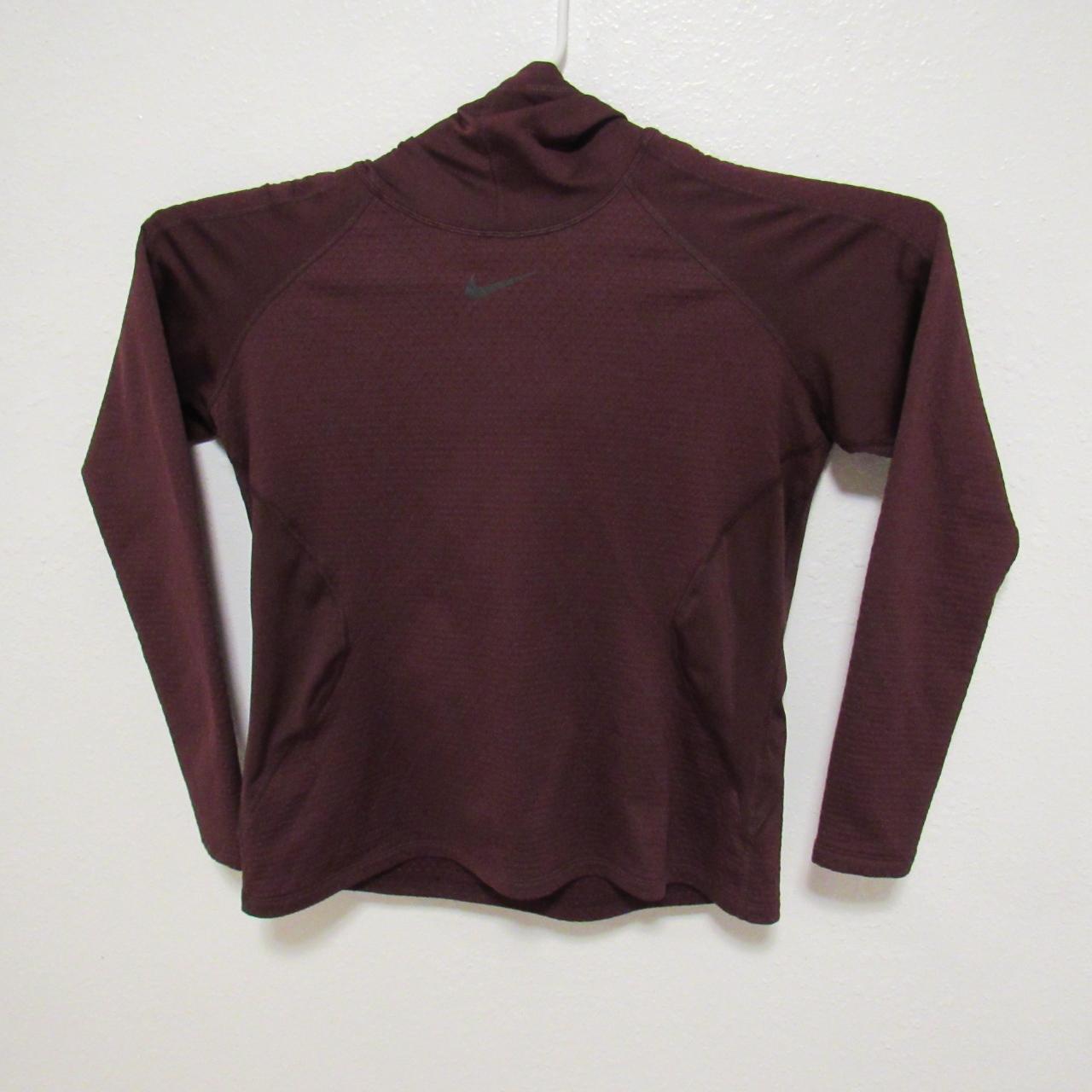 Nike Pro Women's XL Red Maroon Hyper Warm Funnel... - Depop