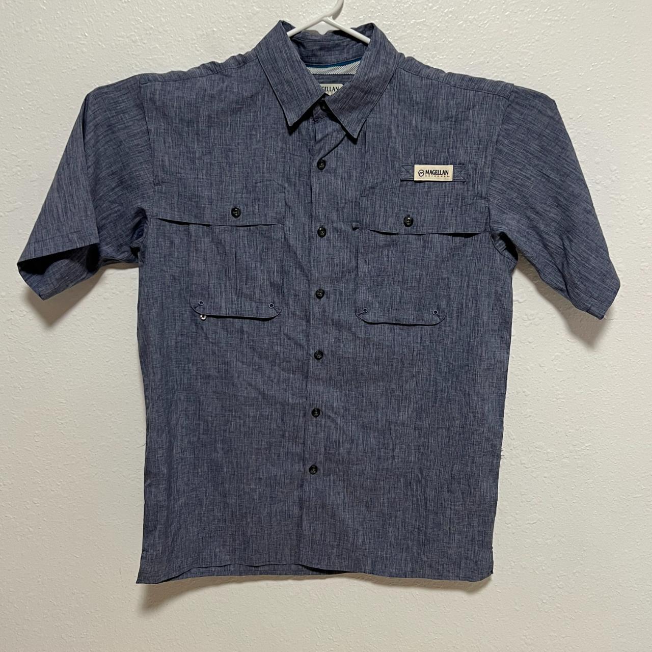 Magellan Outdoors Moisture Wick Fish Gear Blue Short... | Depop