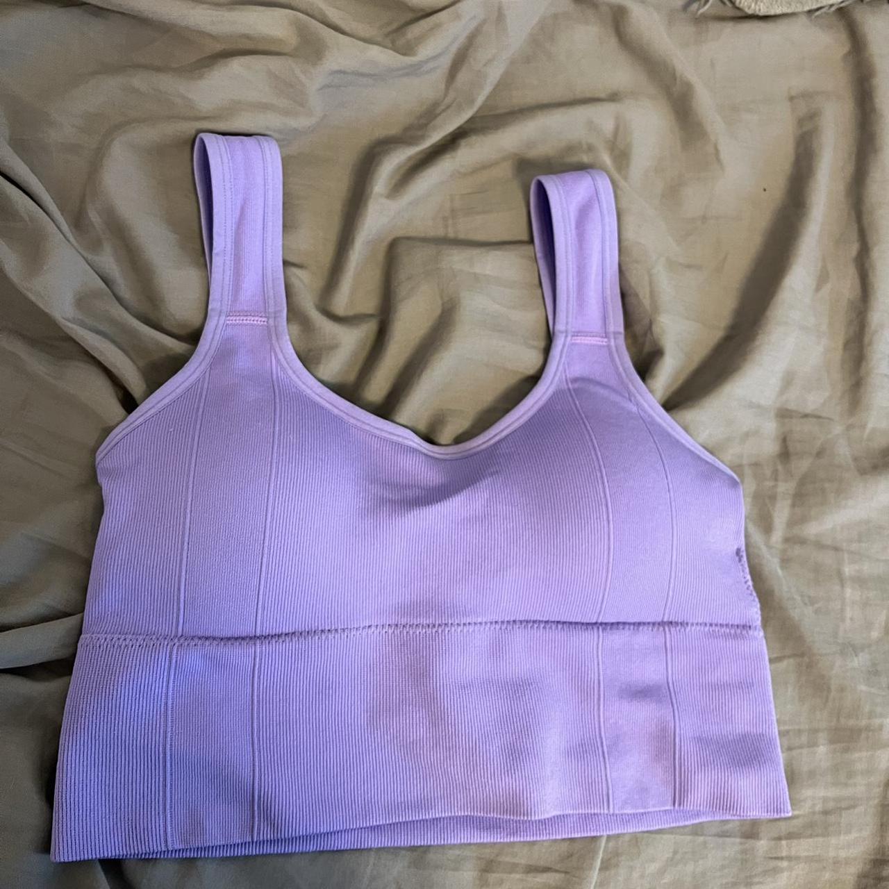purple padded workout tank pads can be... - Depop