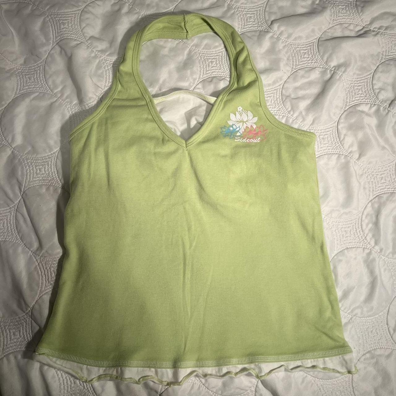 🌺super cute neon green 2000s halter top tank top... - Depop
