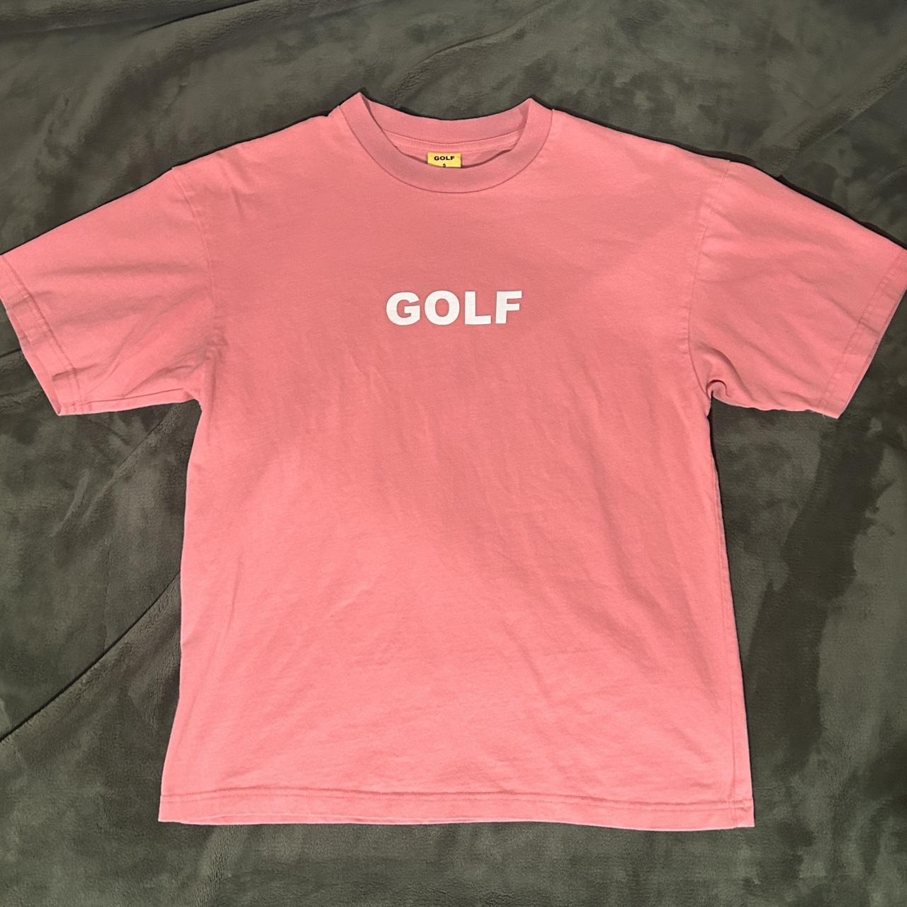 pink golf wang golf t shirt has a nice boxy fit,... - Depop