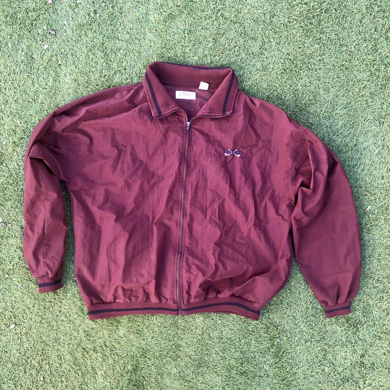 vintage maroon izod windbreaker jacket fits pretty... - Depop