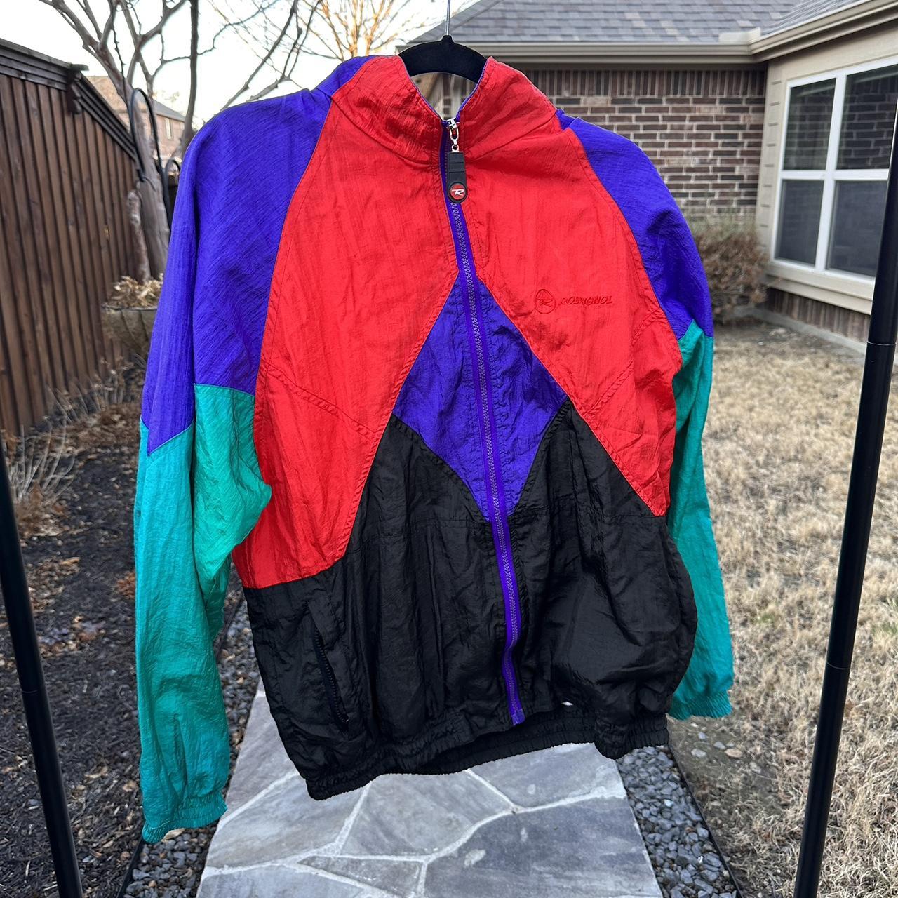 Vintage Rossignol L multi color track jacket perfect... - Depop
