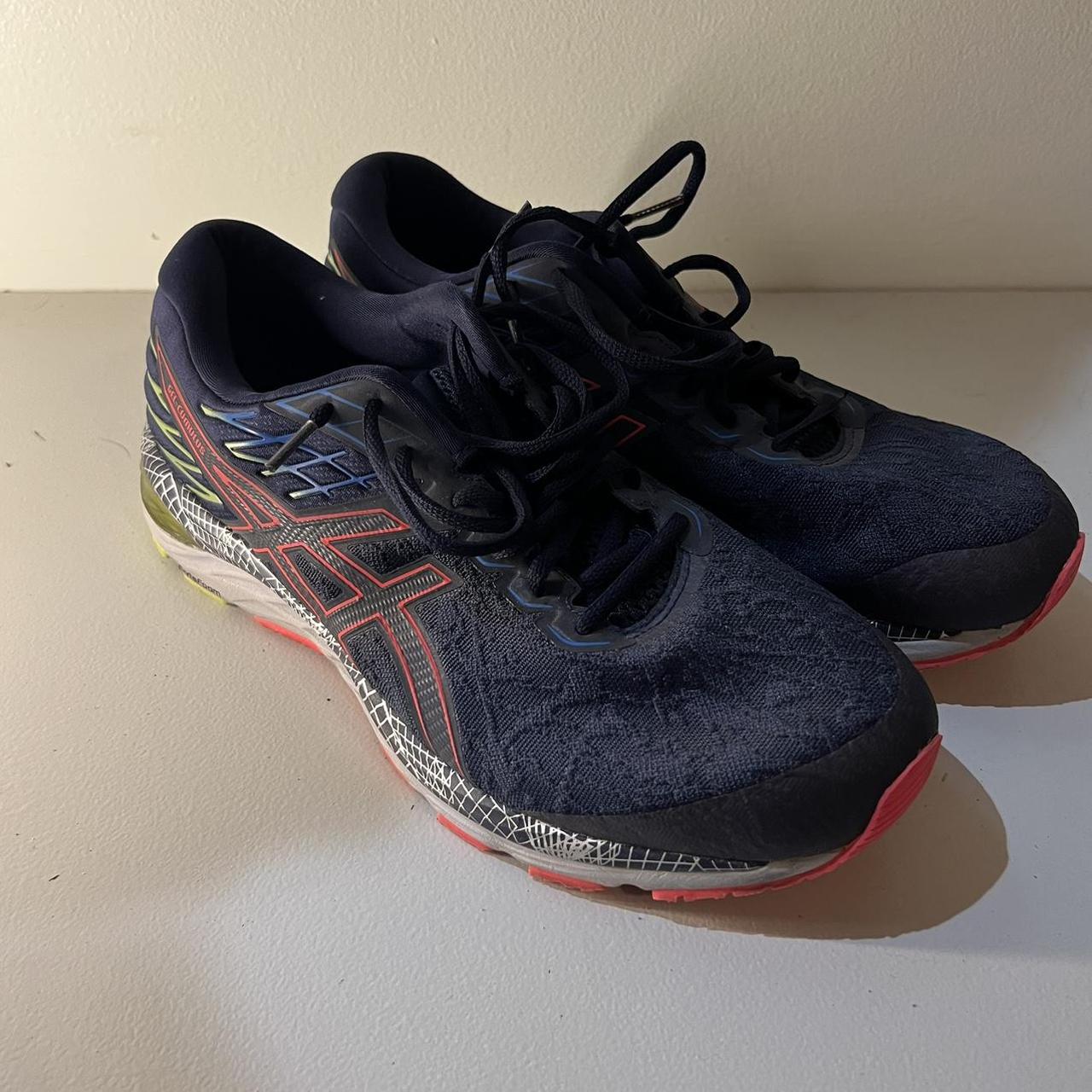 ASICS Men's Navy Trainers | Depop