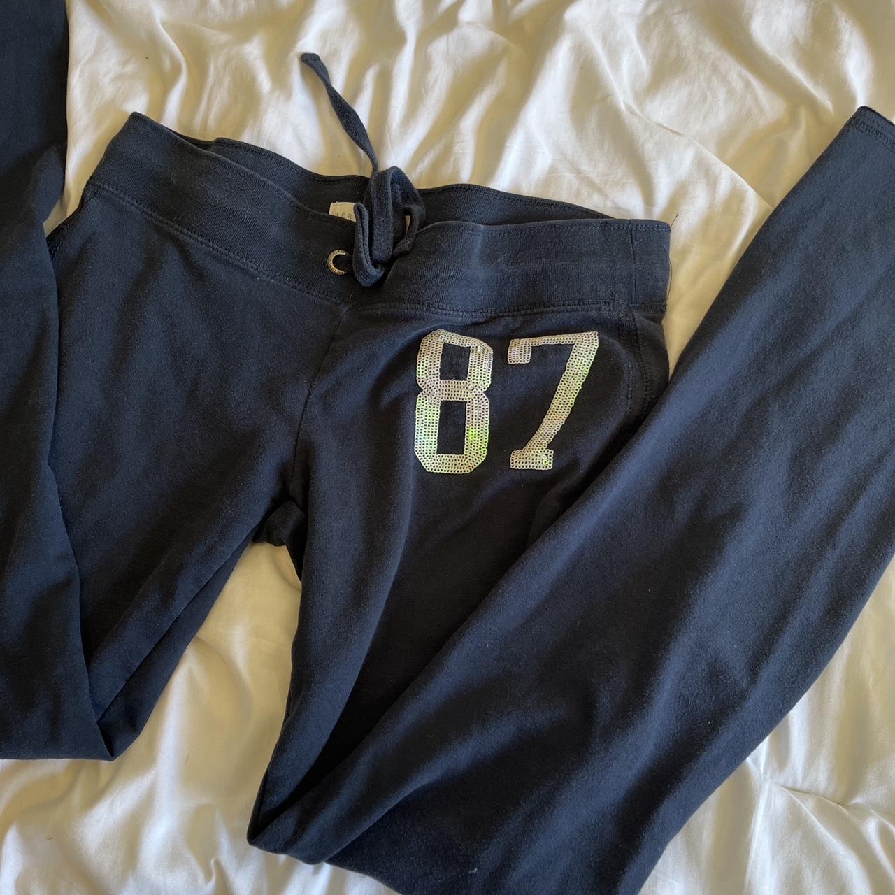 2000s Vintage Aeropostale sweat pants Low rise Navy... - Depop