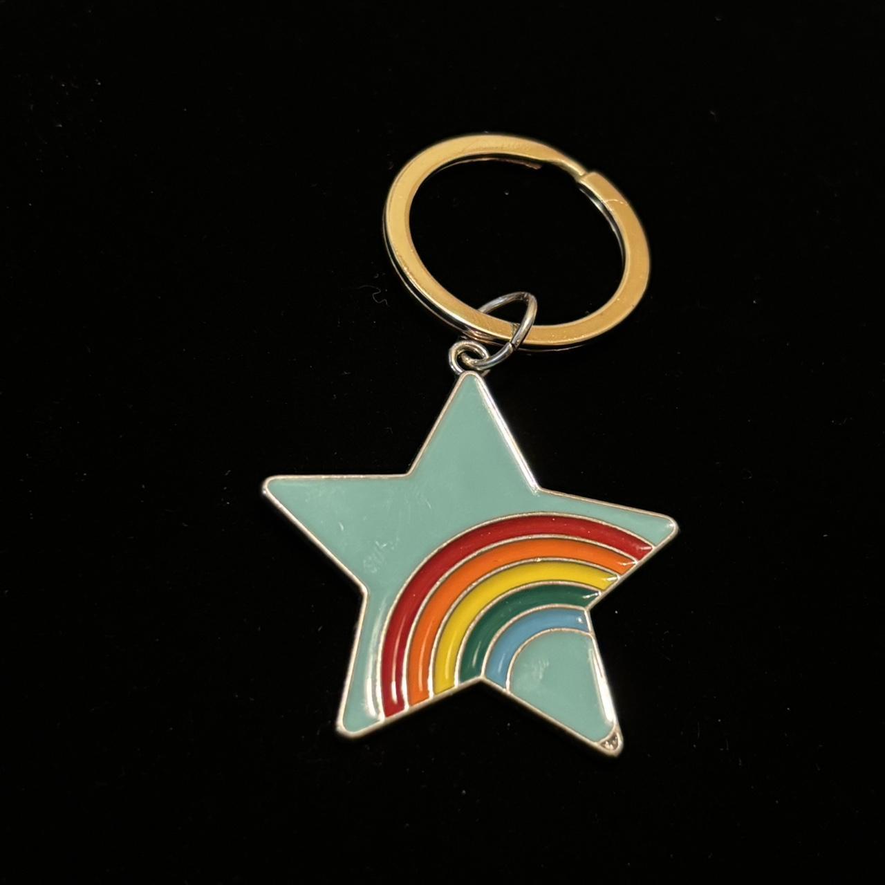Small blue star rainbow keychain #pride #rainbow... | Depop