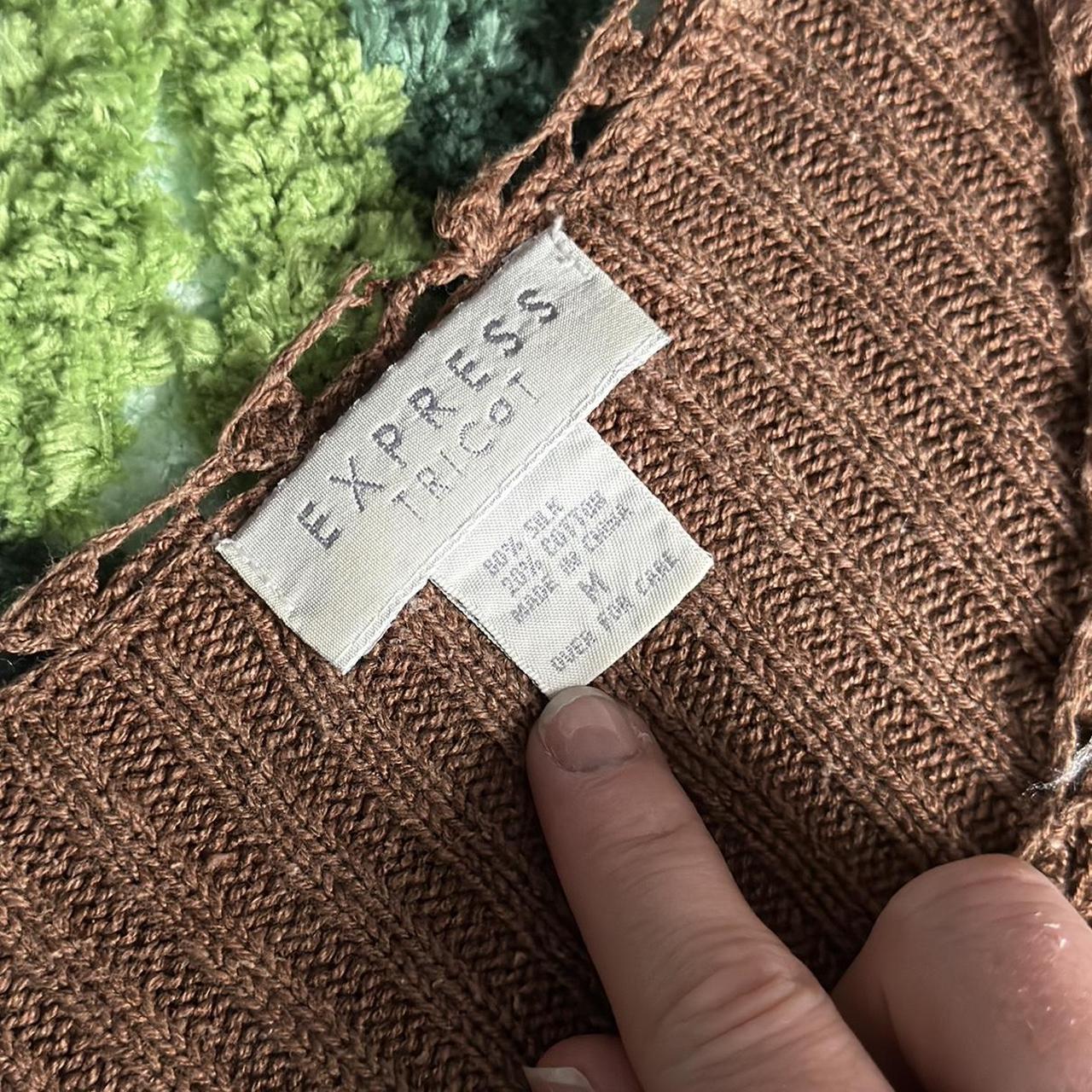 Brand Express Tricot Size Medium Brown top with... - Depop