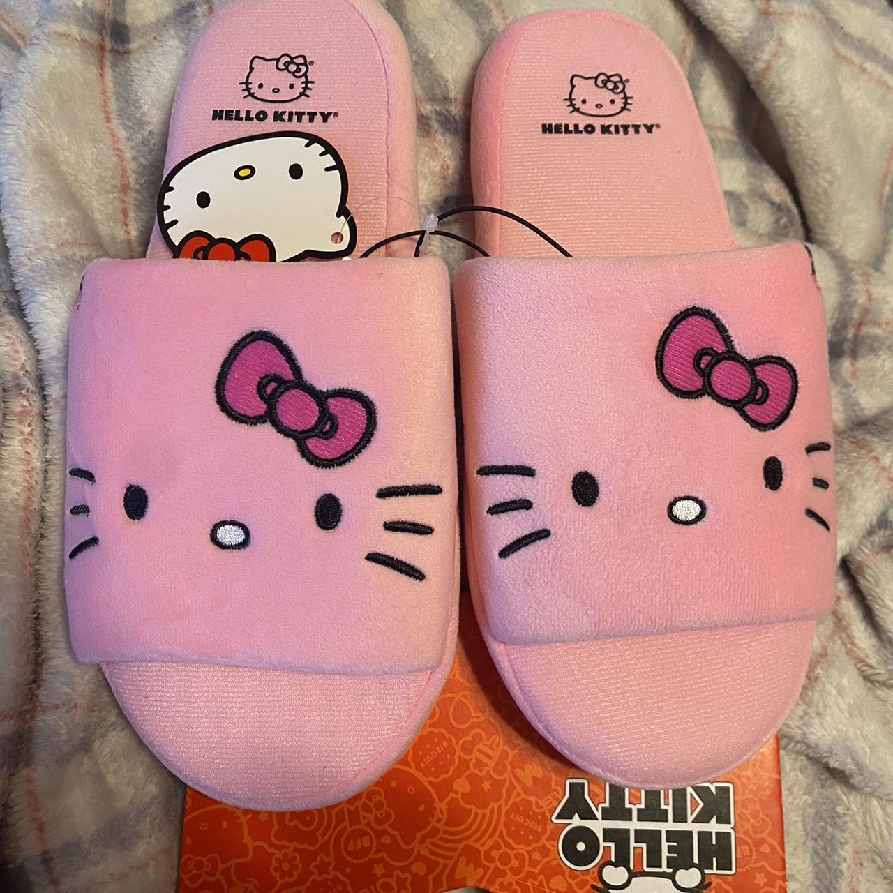 pink hello kitty slippers !! size large (8-9) #pink... - Depop