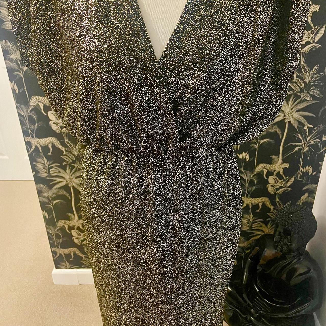 Christmas Party Dress! Long black and gold? Split up... - Depop
