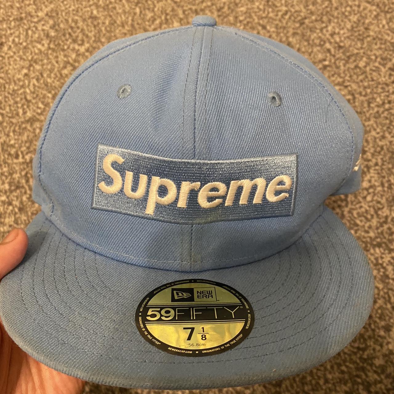 Supreme champions box logo new era bright blue... - Depop