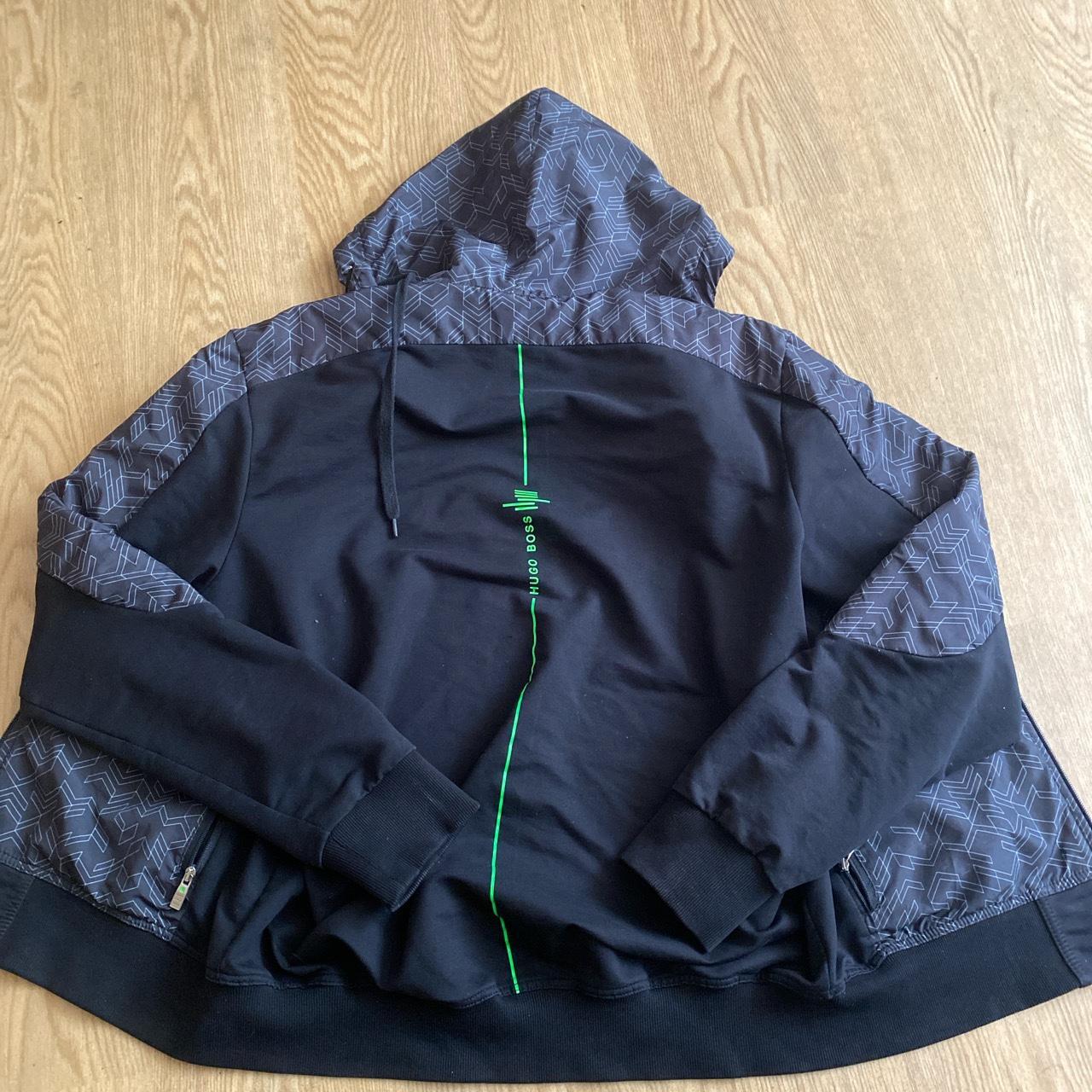 Hugo boss grey/lime green windbreaker jacket | Depop