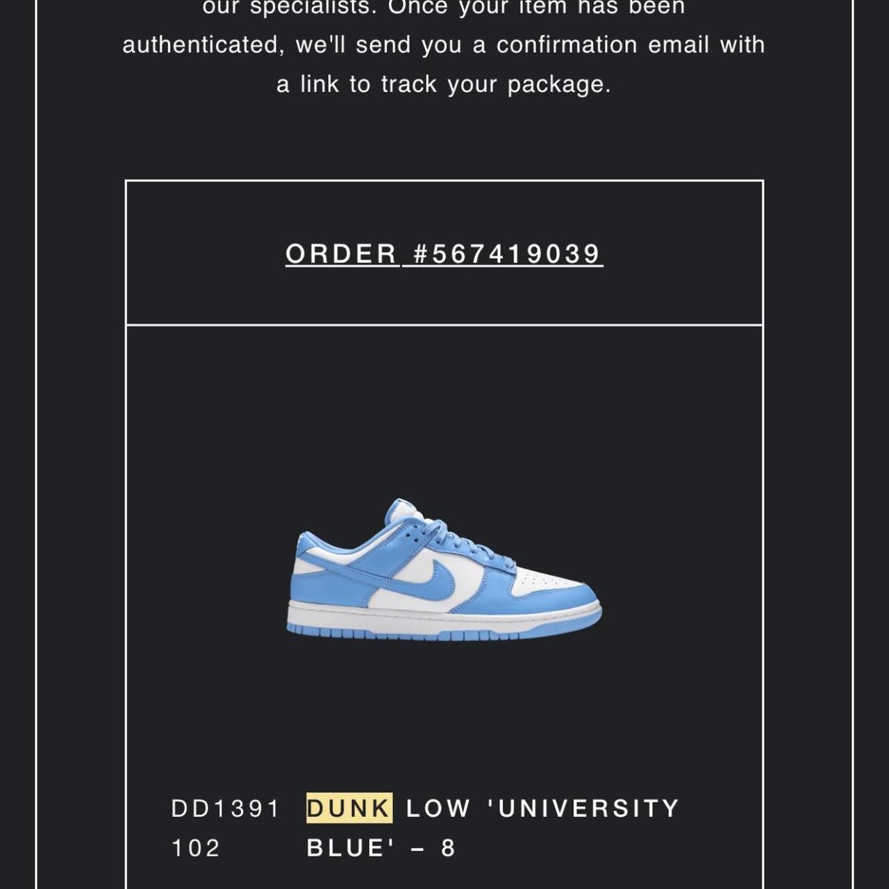 Nike university Blue dunks size 11 From GOAT With... - Depop