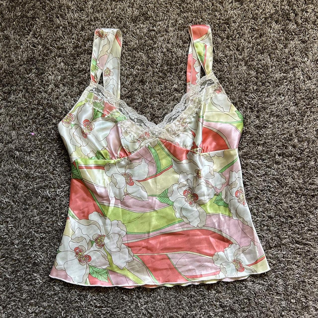 multi colored 100% polyester tank top tag says love... - Depop