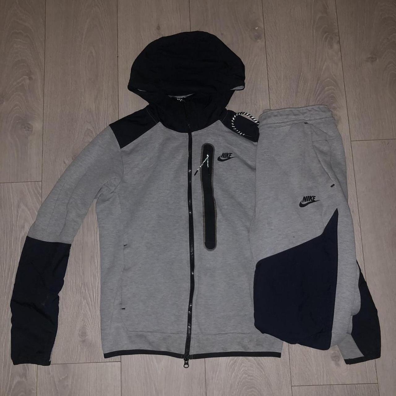Large Nike Grey Woven Tech Fleece Tracksuit -Worn a... | Depop