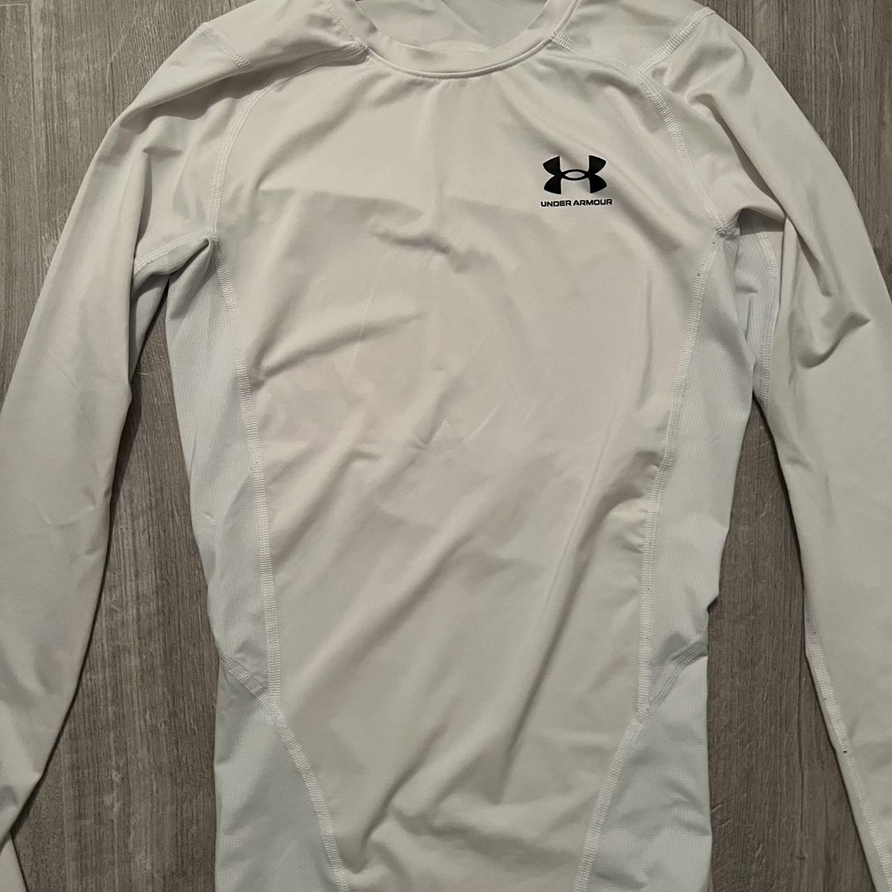 White under armour compression long sleeve Size:... - Depop