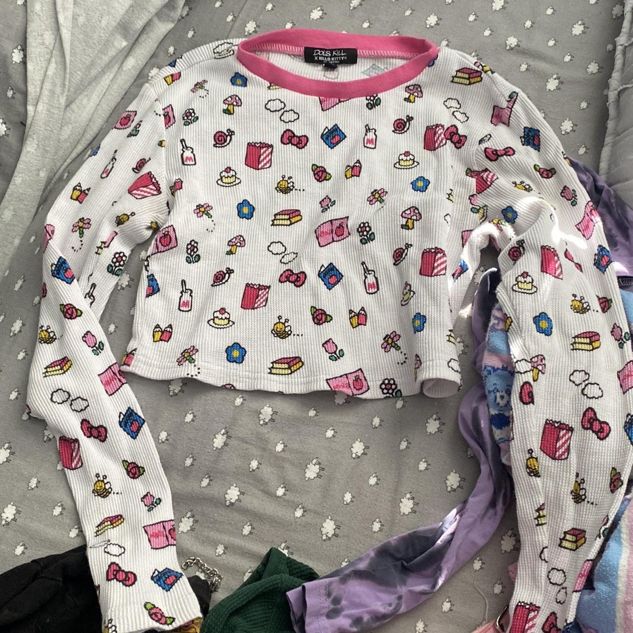 Dollskill x Sanrio Hello Kitty Cropped... - Depop