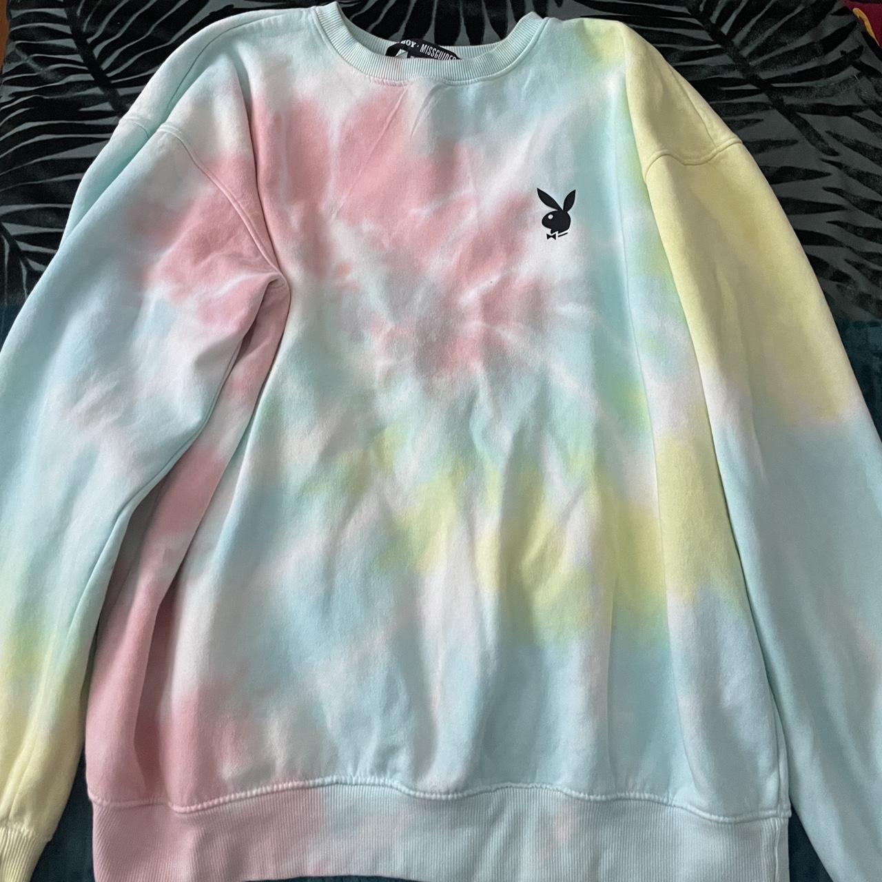 Playboy x missguided tie dye sweatshirt, only been... - Depop