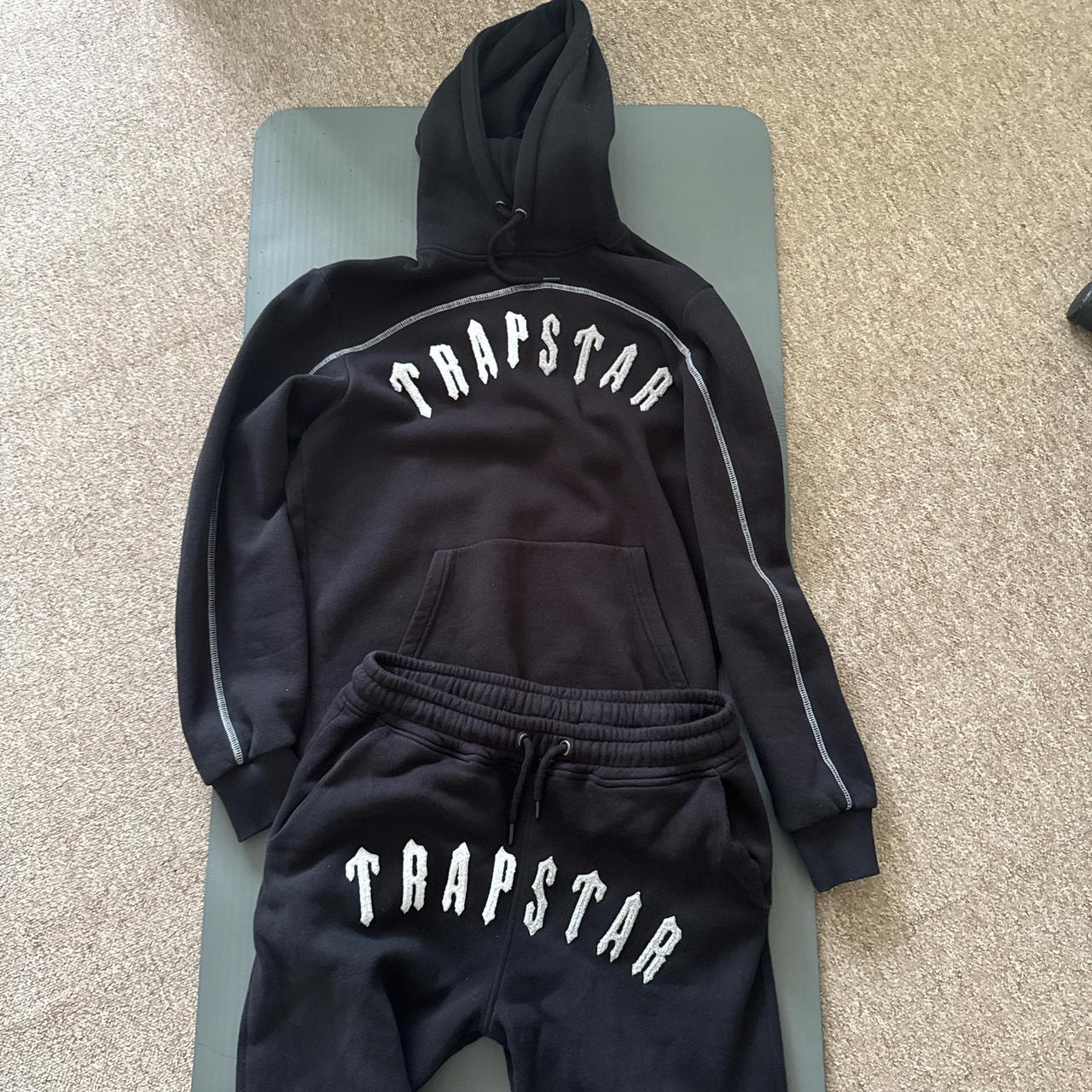 Real Trapstar tracksuit worn 4 times black... | Depop