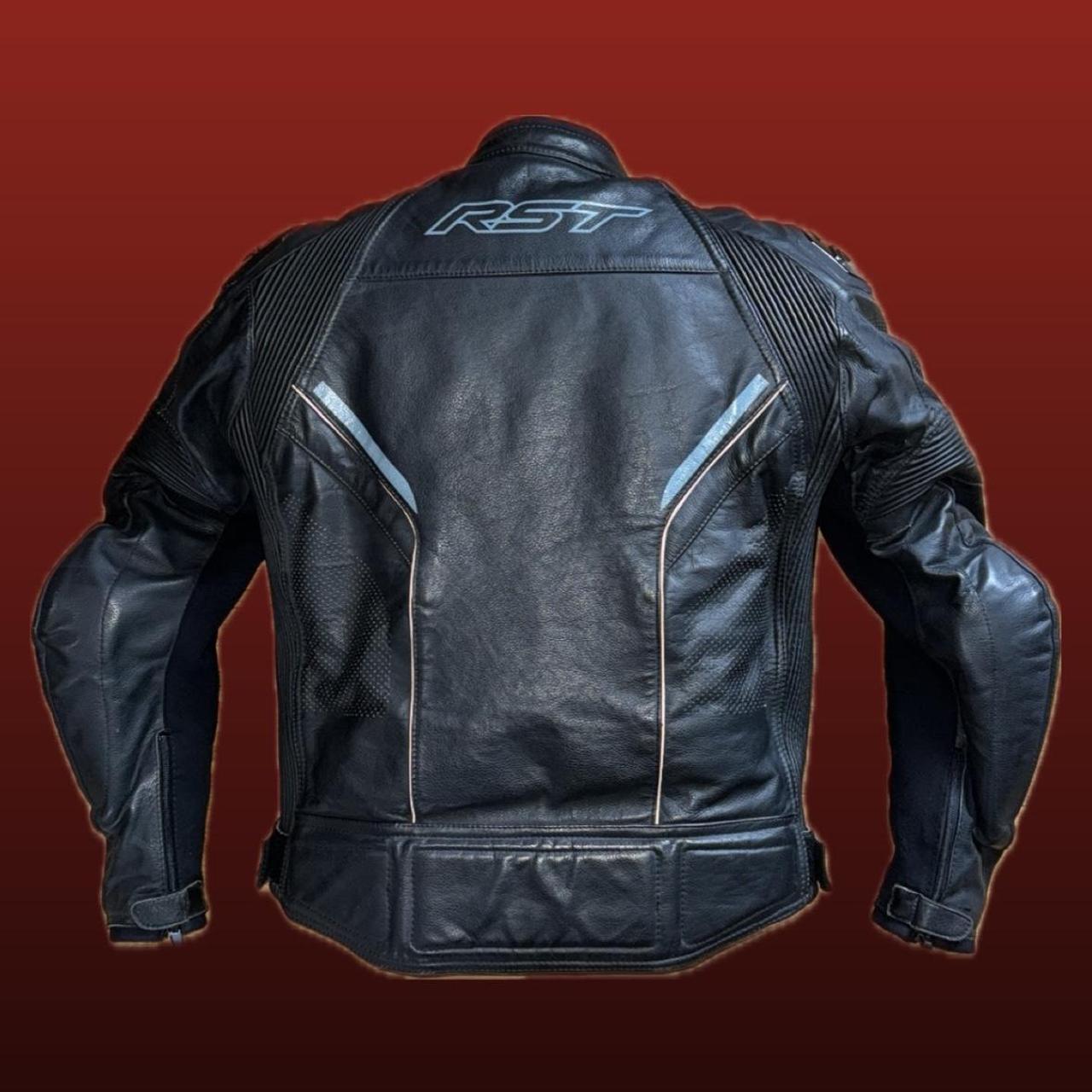 RST Leather Motorcycle Jacket. SIZE 42 Great... - Depop