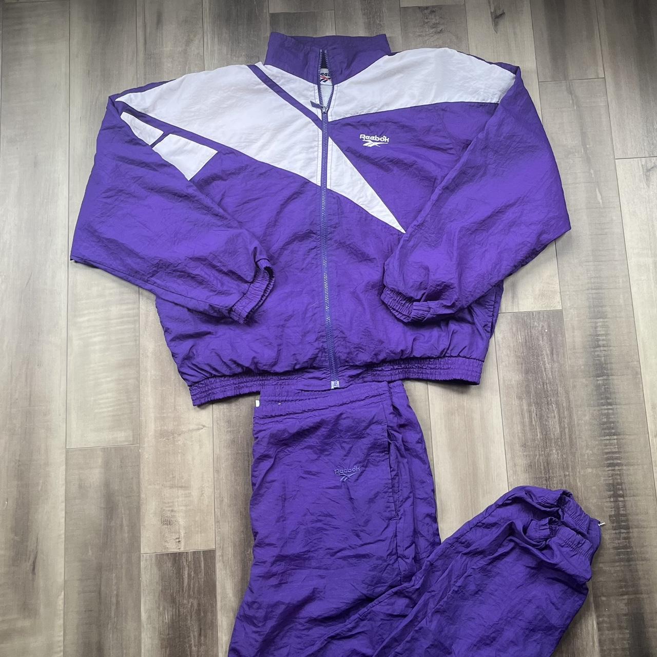 Vintage 90s Reebok Windbreaker Track Suit Jacket &... - Depop