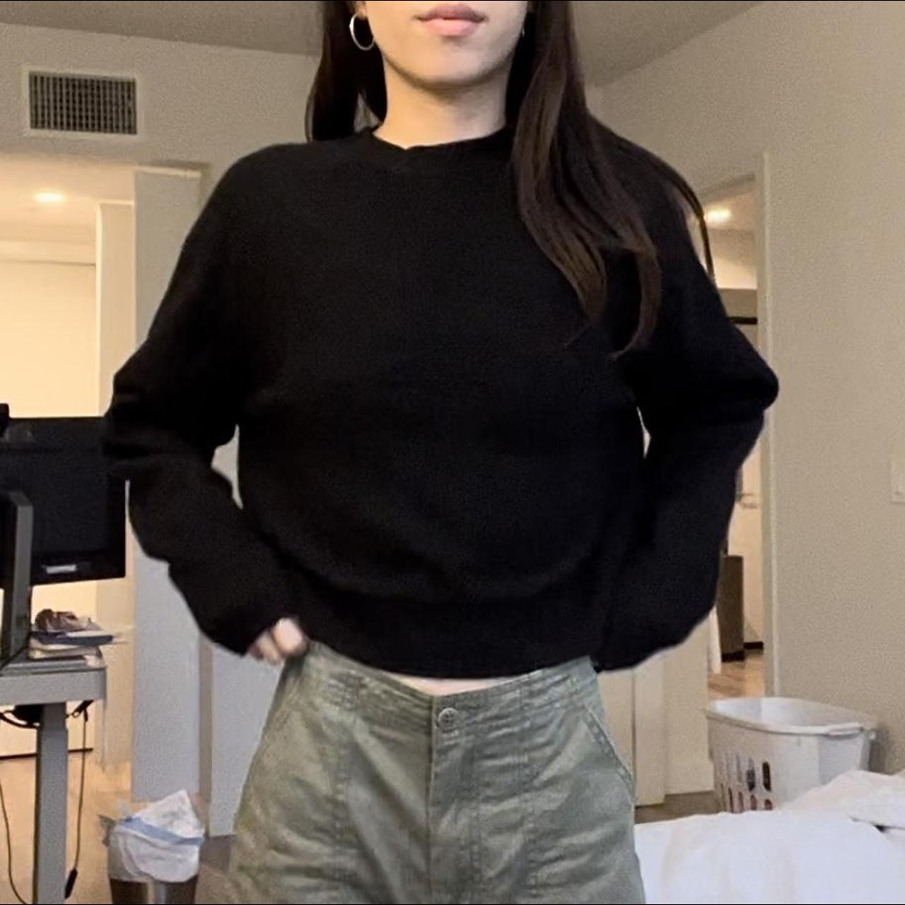 Uniqlo Black Wool Sweater (Large but fits like a... - Depop