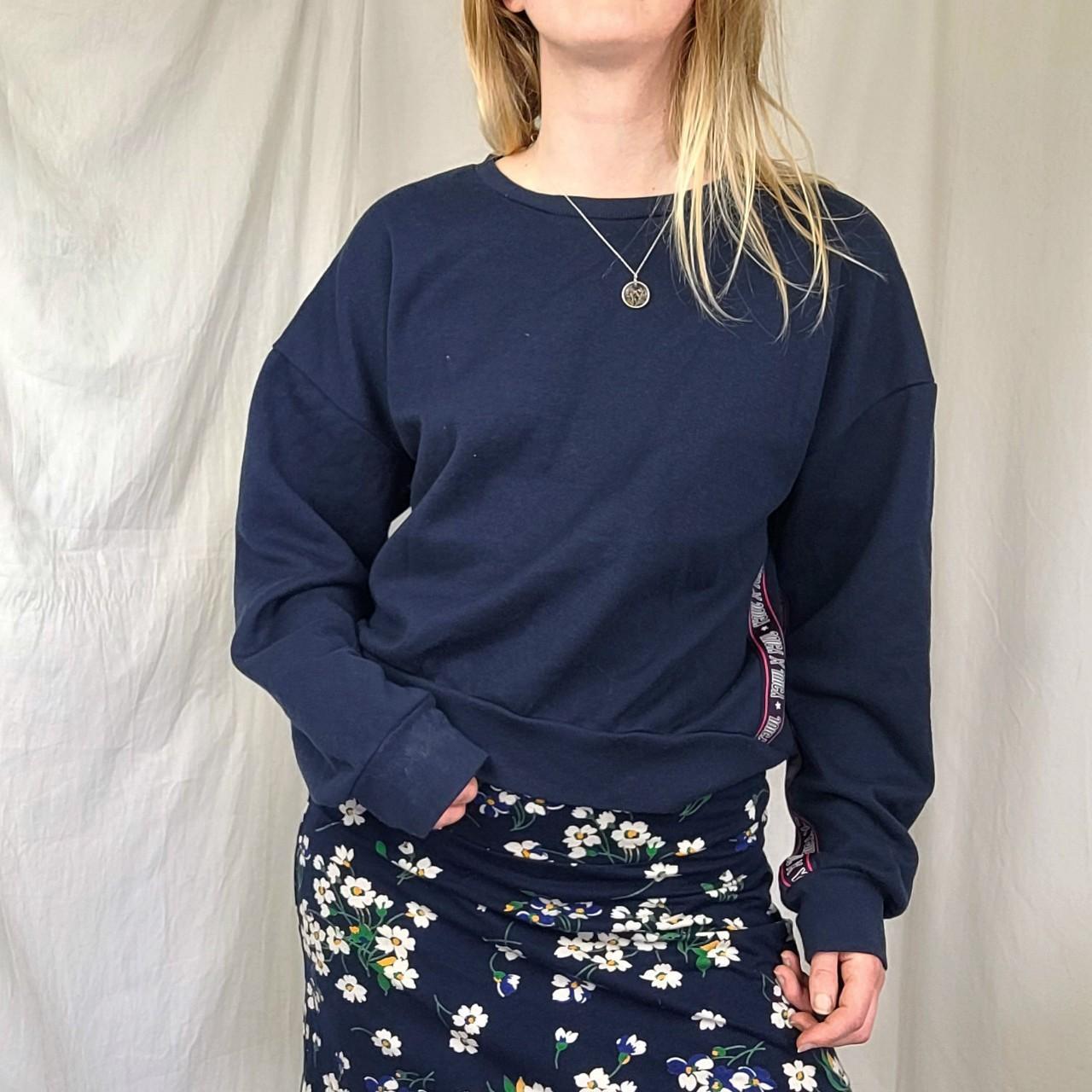 Juicy Couture Navy Blue Short Boxy Jumper Sweater... - Depop