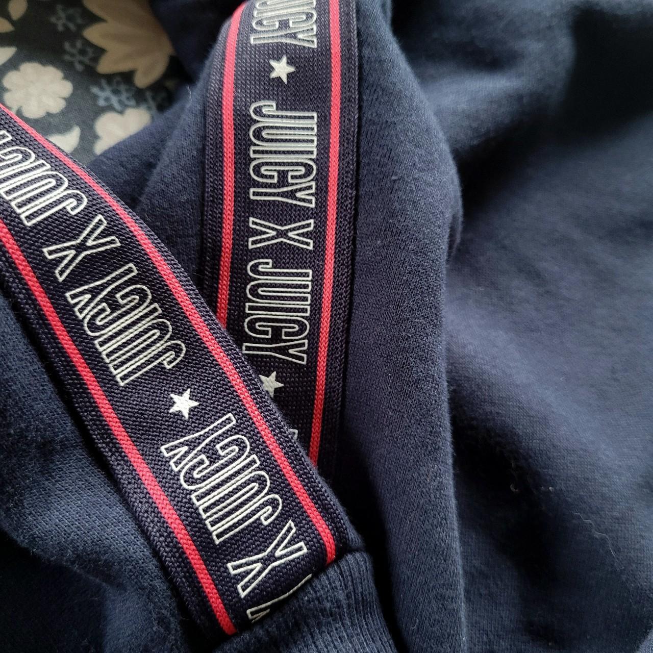 Juicy Couture Navy Blue Short Boxy Jumper Sweater... - Depop