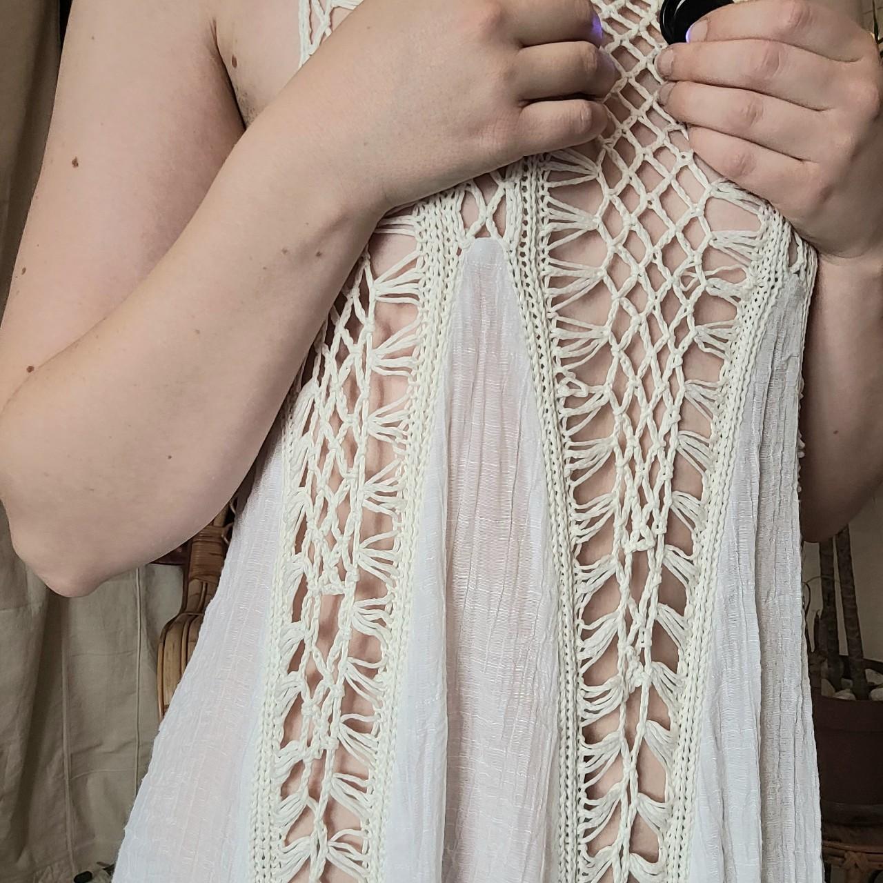 Fairycore Crocheted Hanky Hem Mini Summer... - Depop