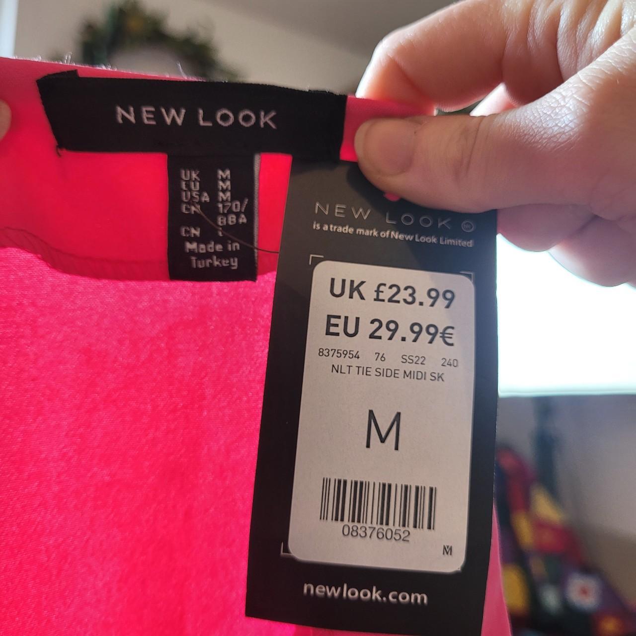 BNWT Pink New Look Beach Wrap Midi Skirt Bright Pink... | Depop