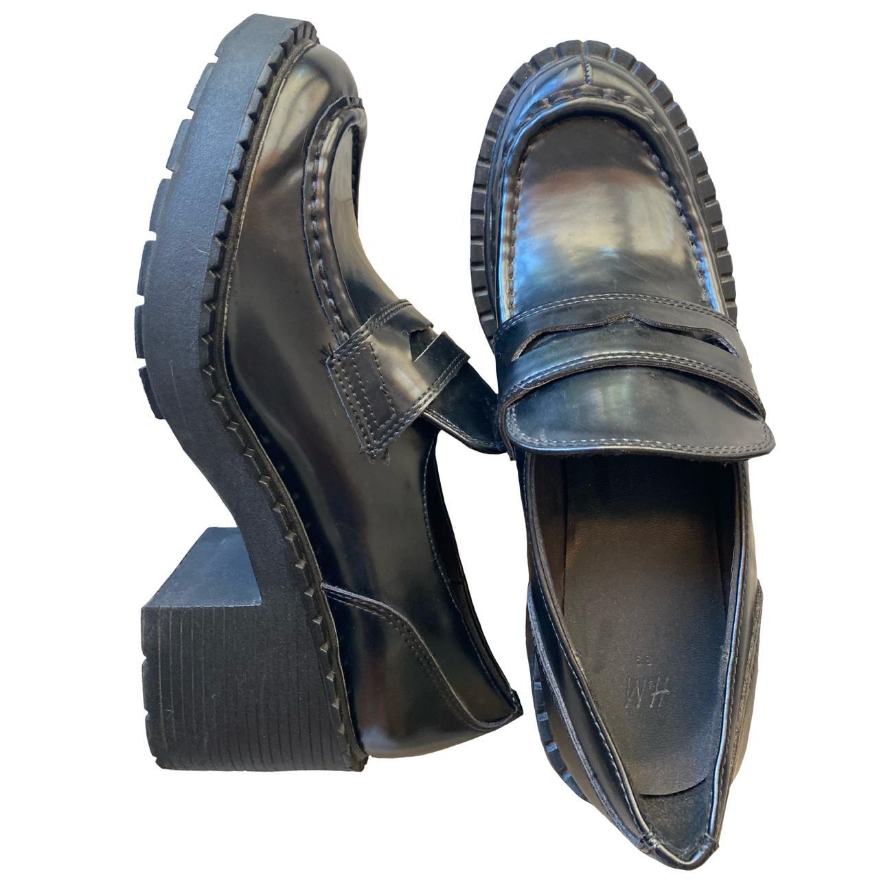 H&M Women's Black Loafers | Depop