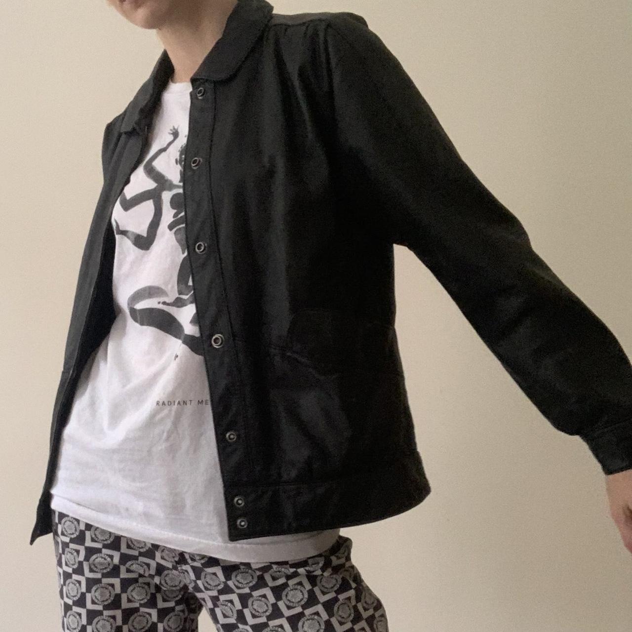 Vintage 90s Y2K Real Leather Light Jacket with... - Depop