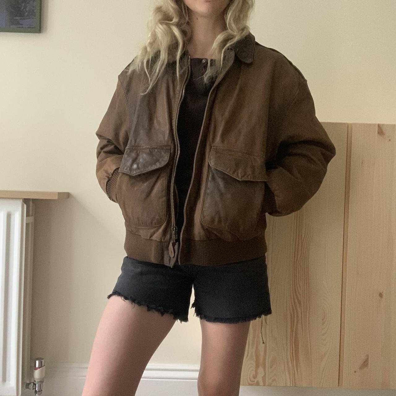 Incredible authentic vintage bomber jacket. Real... - Depop