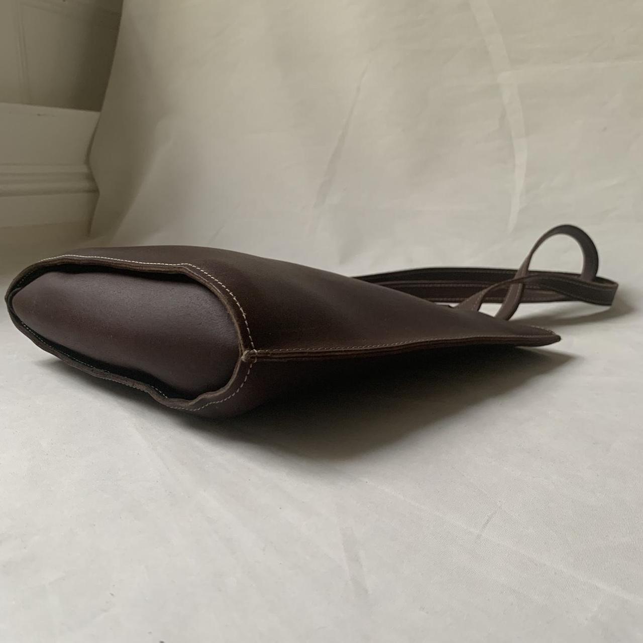 90s Vintage real leather medium size tote bag.... - Depop