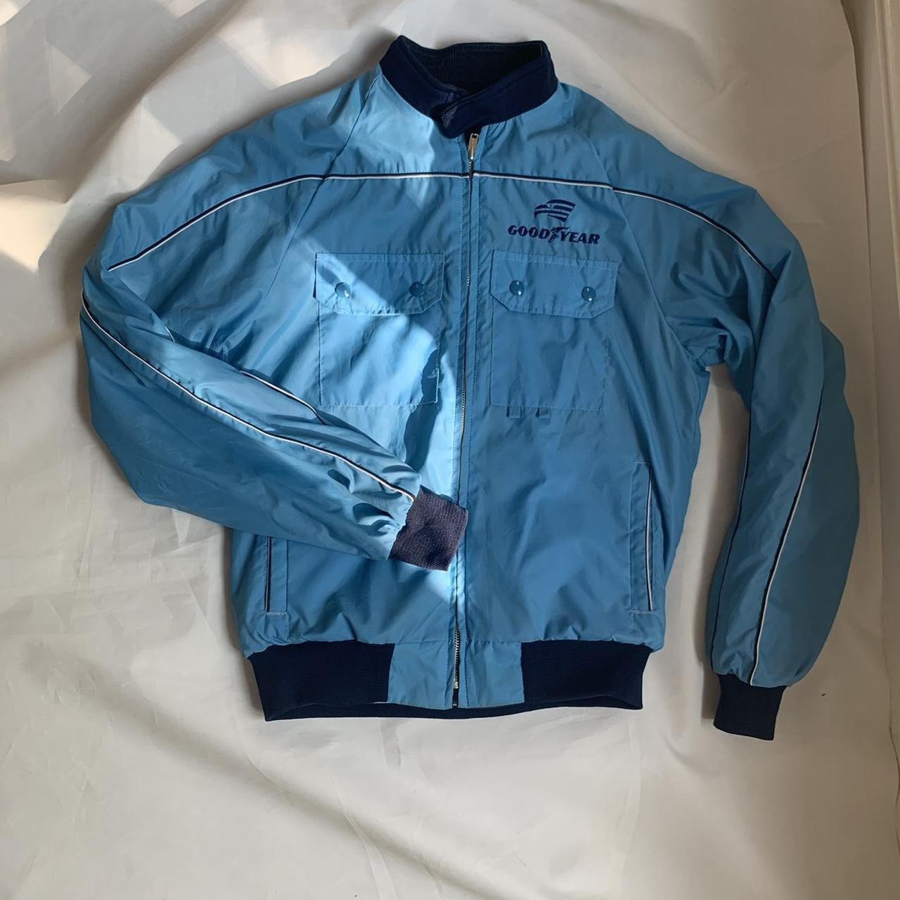 Vintage, retro Y2K bright blue & navy Goodyear racer... - Depop