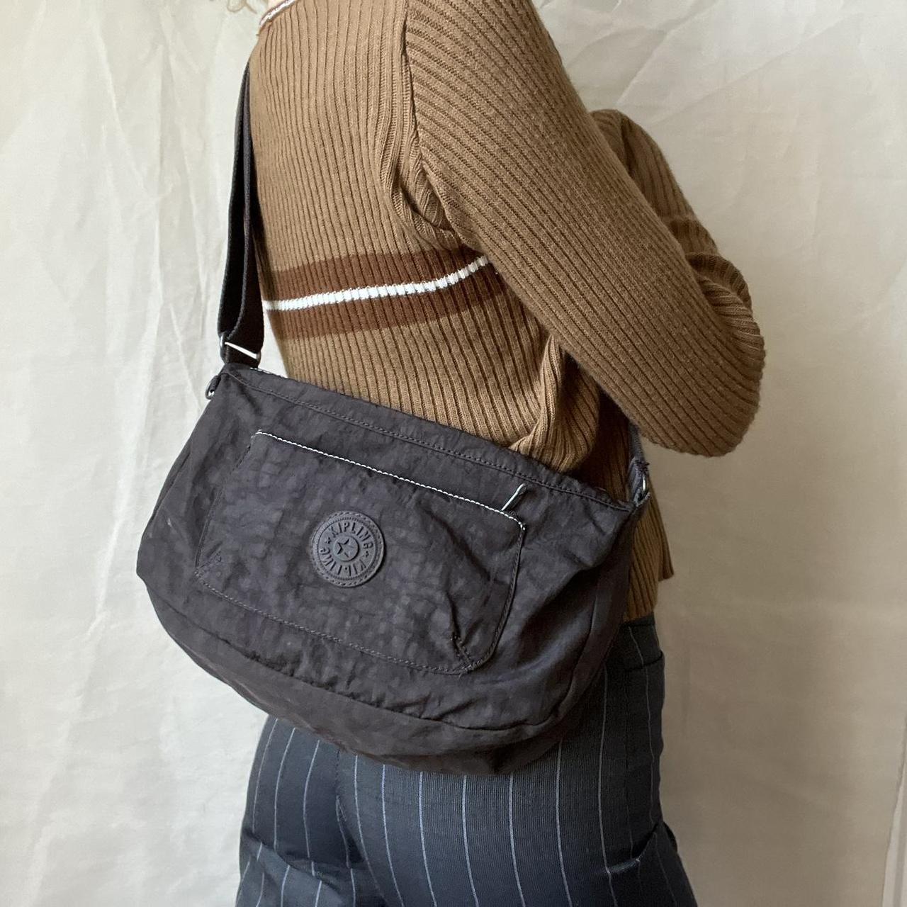 Vintage 00s brown crossbody Kipling bag. Adjustable... - Depop